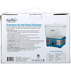 ForPro Professional Collection Premium XL Hot Towel Steamer, 50% Larger Capacity, Holds 9 Facial Towels, Quick Heating Steam Towel Warmer for Salons and Spas