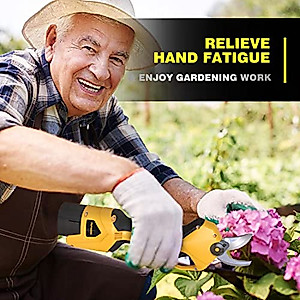 PAFIWERK Electric Pruning Shears, Cordless Pruning Shear Battery Powered, Tree Branch Pruner with 2 Pcs 16.8V Lithium Battery - 25mm(0.98") Cutting Diameter