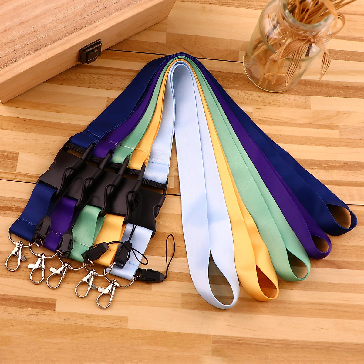 juanooo Cool Blue Key Lanyard for Men Women Teachers Staff Detachable Badge Keychian Lanyard for ID Badges Flat Neck Lanyard