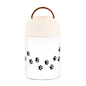 CUPADA Cat Claw Footprint Food Jar for Hot and Cold, Dog Paw Insulated Food Jars Vacuum 17OZ with Folding Spoon for Work Trip Picnic Camping