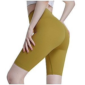 Bblulu Womens Buttery Soft High Waisted Leggings Seamless Yoga Shorts Lightweight Skinny Workout Tights Summer Running Shorts