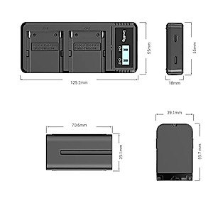 SmallRig NP-F970 Replacement Batteries (2 Pack) & Fast Charger USB Dual Charger for Sony NP-F970 NP-F960 NP-F950 NP-F930 NP-F550 NP-F570 NP-F750 Batteries, for Sony Camcorders, Other Monitors - 3823