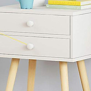 SJYDQ Nordic Wood Stand Drawer Bedside Table Bedroom Furniture Organizer Storage Basket Nightstands