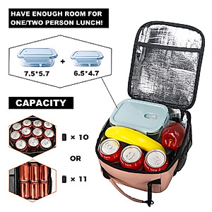 Femuar Lunch Box for Men Women Adults, Small Lunchbox for Work Picnic - Reusable Lunch bag Portable Lunch tote, Light Pink