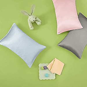 FLXXIE 2 Pack Zippered Satin Toddler Pillowcases, 13x18 Inches, Luxury and Silky Soft Travel Zip Pillow Cases for Boys and Girls, Pink