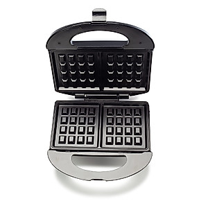 Dominion Waffle Maker, Non Stick Waffle Irons, Compact 2 Slice Waffle Makers for Breakfast, Snacks, ETL Certificated, Black