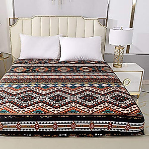 NATURETY Bedding Fitted Sheet with Deep Pocket,Thicken Printed Fabric Bed Sheets (Brown(Boho), Twin)