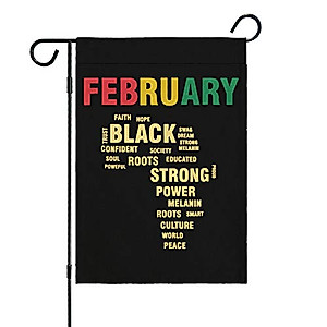 February Black History Month Afro Colors Garden Flag,Burlap Yard Flag Double Sided,Holiday Rustic Farmhouse Outdoor Personalized Decoration 12.5''x18''