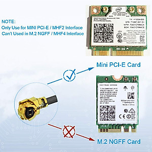 Bingfu Dual Band WiFi 2.4GHz 5GHz 5.8GHz 6dBi RP-SMA Male Antenna 15cm 6 inch U.FL IPX IPEX to RP-SMA Female Pigtail Cable 2-Pack for WiFi Router Wireless Mini PCI Express PCIE Network Card Adapter