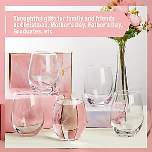 Zubebe 5 Pieces Hummingbird Stemless Wine Glasses 17 oz Hummingbird Cups Laser Engraved Wine Glasses Hummingbird Themed Gifts for Christmas Birthday Retirement Anniversaries Father's Day Mother's Day