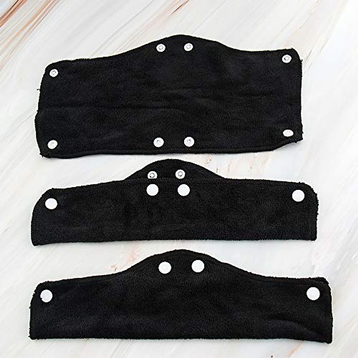 SUBANG 10 Pieces Cotton Hard Hat Sweatband Snap-on Sweatband Cloth Washable Hard Hat Liner for Safety Accessories, Black
