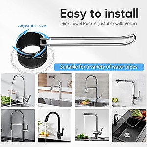 MZLlanyun Stylish and Functional Dish Towel Holder - Keep Your Kitchen Rags and Dishcloths Neat and Within Reach with This Sink Dish Cloth Holder and Storage Rack! (1, silvery)