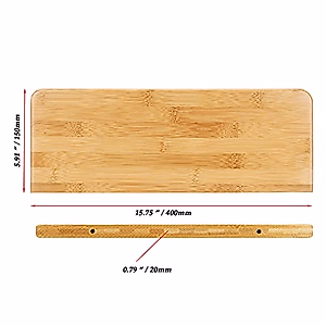 JOIKIT 4 PCS 16 Inch Bamboo Floating Shelves Wall Mounted, Bamboo Wall Shelf, Decorative Floating Shelf for Bedroom, Kitchen, Bathroom, Living Room