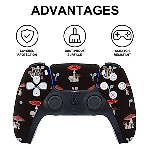 Different Mushrooms 3pcs Whole Body Decal Cover Sticker for PS5 Digital Edition for PS5 Console and Controller