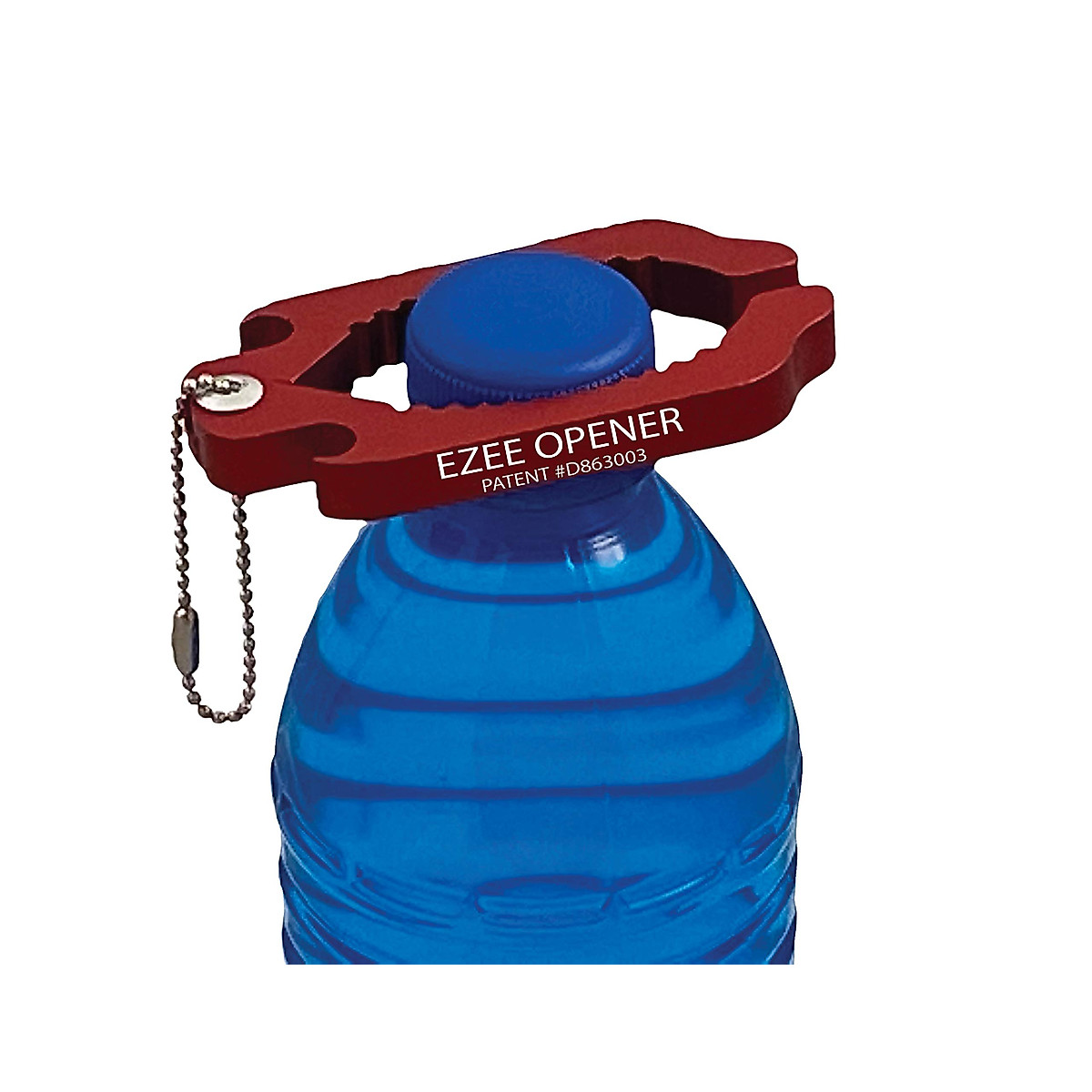 Ezee Opener - (Blue) Aluminum Keychain Multi use opener - perfect for arthritis and weak hands - opens to 2 1/2" dia.