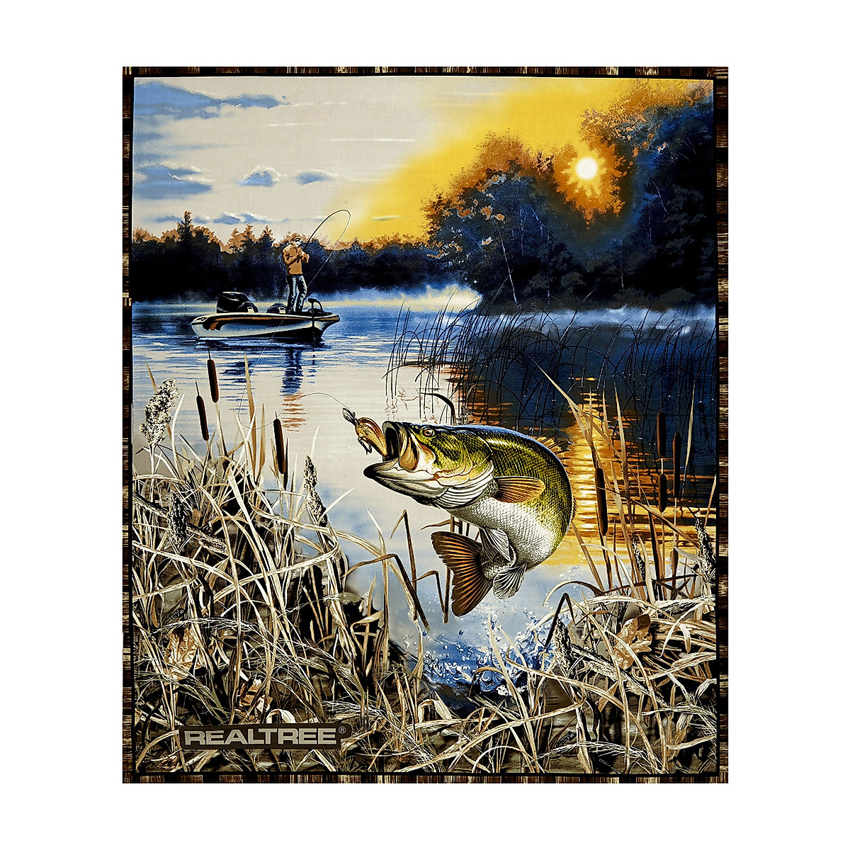 Realtree Bass Fishing 36" Panel Multi, Fabric by the Yard