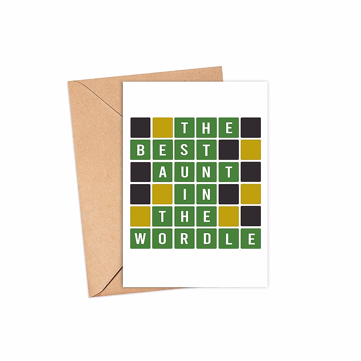 Wordle For Aunt Card - The Best Aunt In The Wordle - Aunt Gift Wordle - Wordle Themed Mothers Day Card - Wordle Card - Word Game - Birthday Aunt Card - Mothers Day Idea Gift- Wordle Lover- Aunt Card