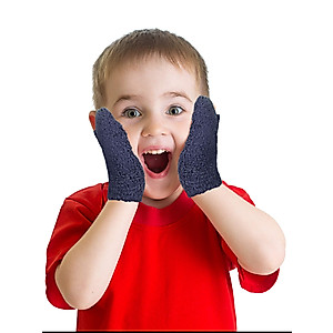 SATINIOR 3 Pairs Toddler Magic Stretch Mittens Little Girls Soft Knit Mitten Baby Boys Winter Knitted Gloves