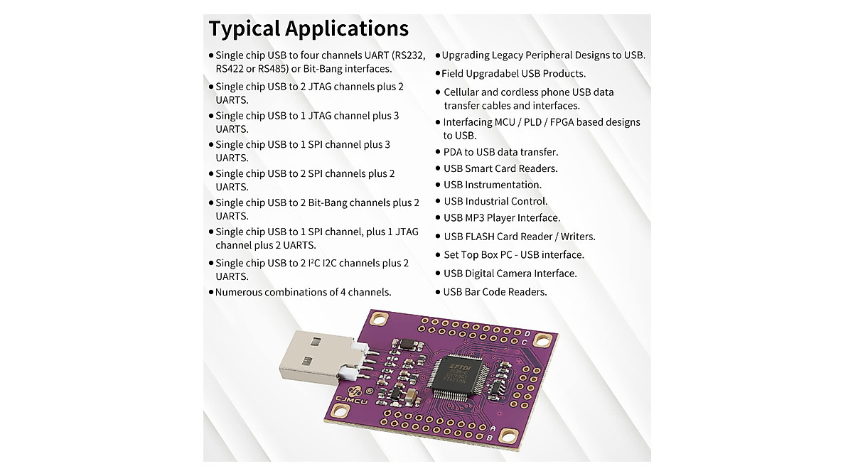 FT4232HL 4 Channel USB to Serial Adapter - High Speed