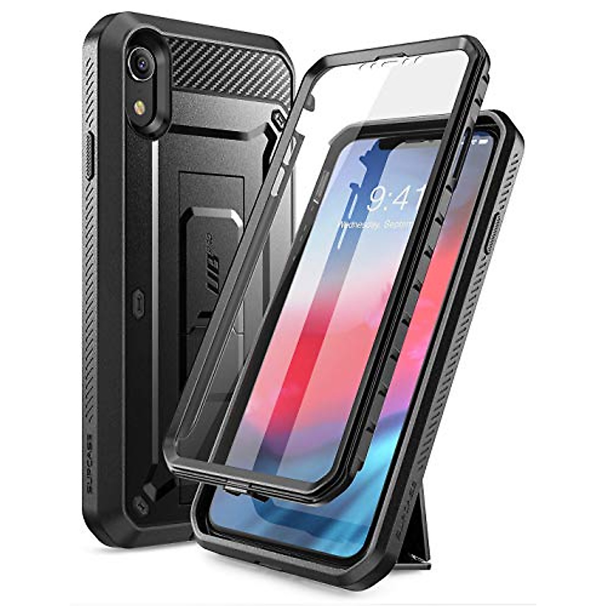 SUPCASE Unicorn Beetle Pro Series Case Designed, with Built-In Screen Protector Full-Body Rugged Holster Case for iPhone XR 6.1 Inch (2018 Release) (Black)