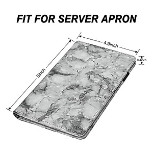 Server Books for Waitress - Marble Texture Leather Waiter Book Server Wallet with Zipper Pocket, Cute Waitress Book&Waitstaff Organizer with Money Pocket Fit Server Apron