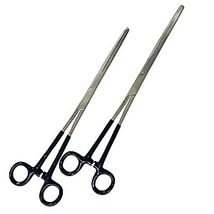 German Stainless Curved + Straight Forceps, Hemostat Forceps clamp 10" (Cynamed Brand) … … … …