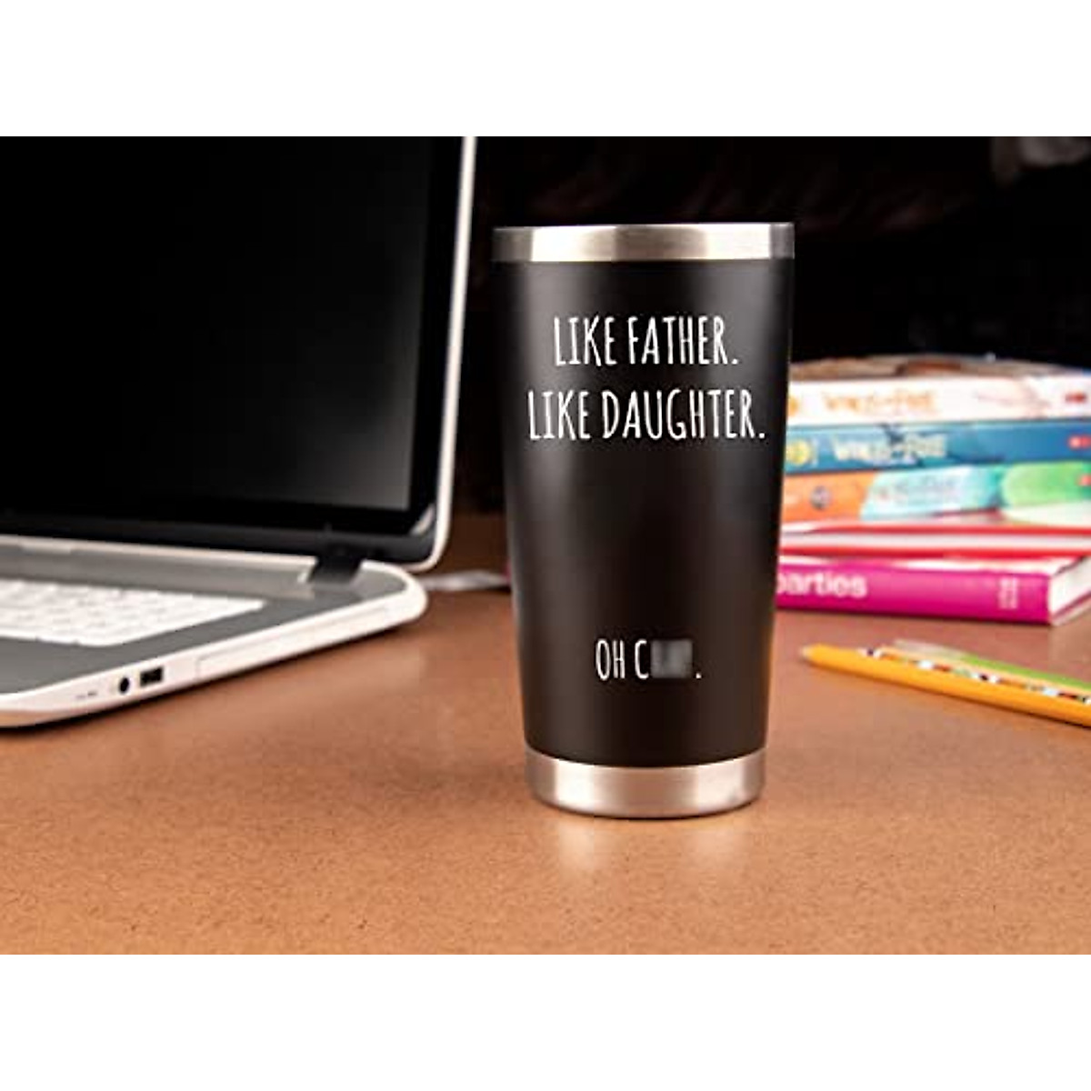 KLUBI Dad Gifts from Daughter - Like Father Like Daughter 20oz Coffee Travel Tumbler/Mug - Funny Gift Idea for Dad, Fathers Day, Him, Best, Birthday, Presents, Wants Nothing…