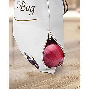 HIC Kitchen Reusable Potato and Onion Saver Bag Set, Drawstring Closure, Set of 2