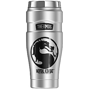 THERMOS Mortal Kombat X Symbol STAINLESS KING Stainless Steel Travel Tumbler, Vacuum insulated & Double Wall, 16oz