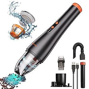 Cordless Handheld Vacuum, iMMDOKIN Mini Vacuum Dusbuster Portable 8000Pa Hand Vacuum Cleaner Car Vacuum with LED Headlights, Replaceable Battery& Base for Car Interior, Pet Hair, Home, Office Cleaning