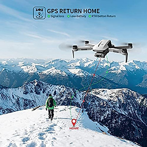 4DRC F8 GPS Drone with 4K Camera for Adults,5G FPV Live Video RC Quadcopter,Brushless Motor Drone for beginners, with Auto Return Home, Follow Me,Waypoint Fly,2 Batteries,Carrying Case