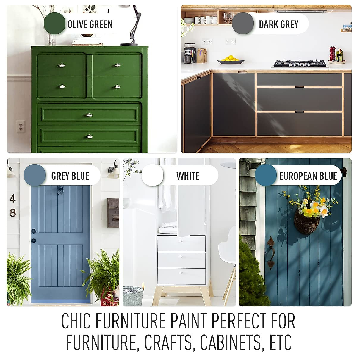 DWIL Acrylic Wood Paint for Furniture - Semi-Gloss Paint Suitable for Wood Surface Renovation, Water-Based All match Paint, Non-Toxic & Odorless, Eco-Friendly & Healthy (32oz, Black)