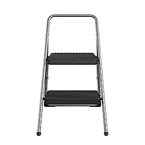 COSCO 11137PBL1E 2 Household Folding Step Stool, ANSI Type 3, 200 lb Weight Capacity, Platinum