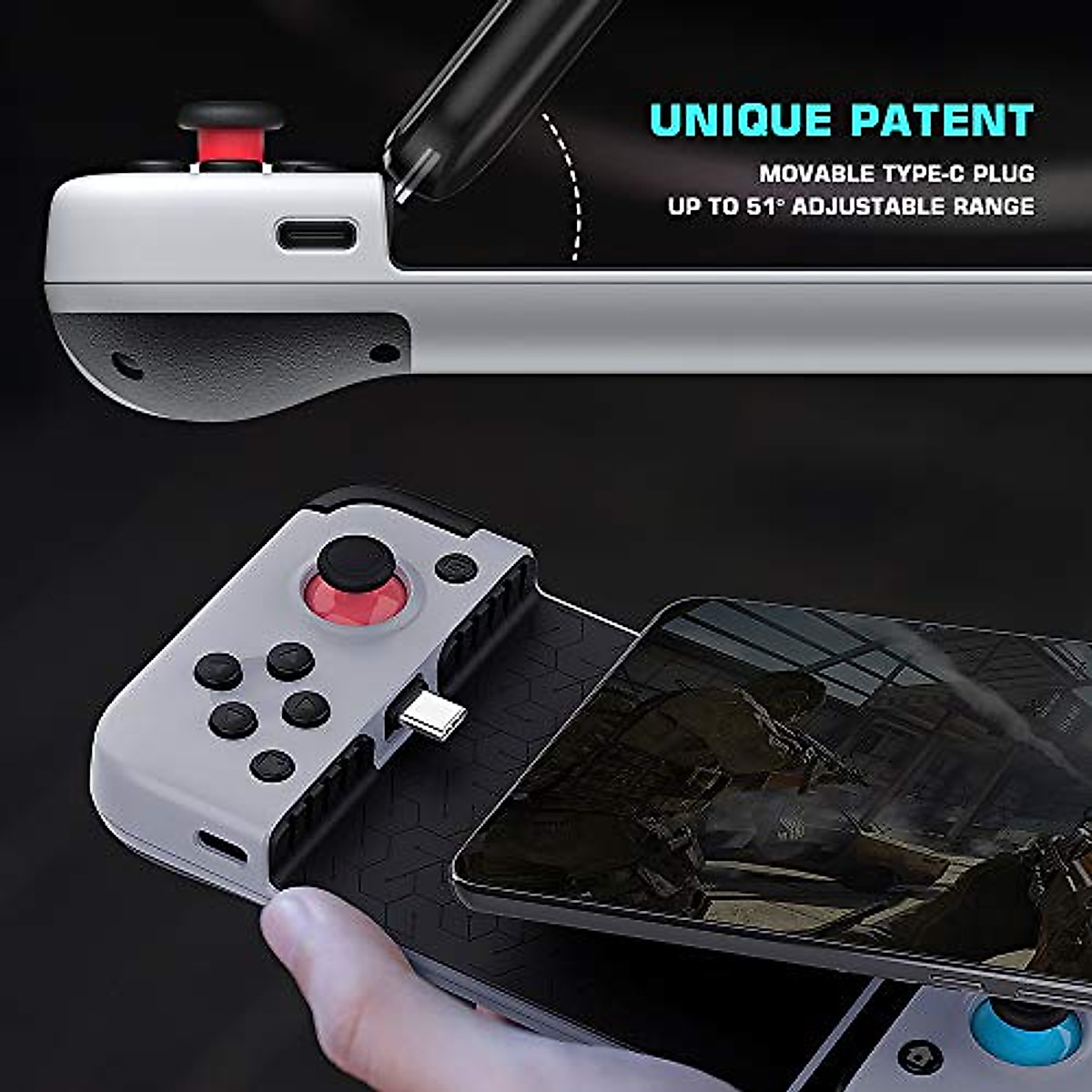 GameSir X2 Type-C Mobile Game Controller for Android Phone - Xbox Cloud, Stadia, Vortex Gaming Supported, 51° Movable Wired Joystick, Plug and Play E-Sports Gamepad, Clickable Analog Thumbsticks