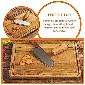 UPKOCH Wood Cutting Board Wooden Chopping Board Kitchen Large Charcuterie Boards Butcher Block for Chopping Meat Vegetables Fruits Bread Cheese Appetizers