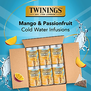 Twinings Cold Water Infusions Flavored Water Enhancer, Mango & Passionfruit, 12 Infusers 12 Count (Pack of 6)