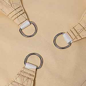 Jneaicn Shade Sail Waterproof Sun Canopy Triangle 6'5''x 6'5''x 6'5'' Shade Sails UV Block for Patio Backyard Lawn Yard in Color Beige