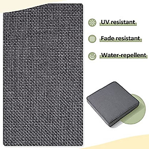 JOINHOM 2 Pieces Outdoor Patio Wicker Ottoman,Indoor Rattan Footrest Seat with Removable Comfortable Cushions, for Bedroom, Living Room,Balcony, Backyard, Garden