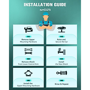 Shocks for Ford,AUTOMUTO Shocks Absorbers Kit 2x Rear Shock Sets Fits 2011 2012 2013 2014 2015 2016 for Ford Fiesta,2011 2012 2013 2014 for Mazda 2 Auto Shocks 348018