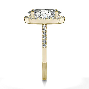 Charles & Colvard Created Moissanite 12x8mm Oval Cut Elongated Engagement Ring for Women | 4.75 cttw DEW | Lab Grown | Solid 14K Yellow Gold | Size 8