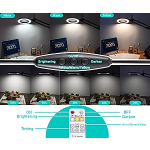 V.C.Formark Magnifying Glass with Light,10X Magnifying Lamp with Remote Control - 3 Color Modes Stepless Dimmable, LED Lighted Magnifier with Light for Close Work,Reading,Repair,Crafts