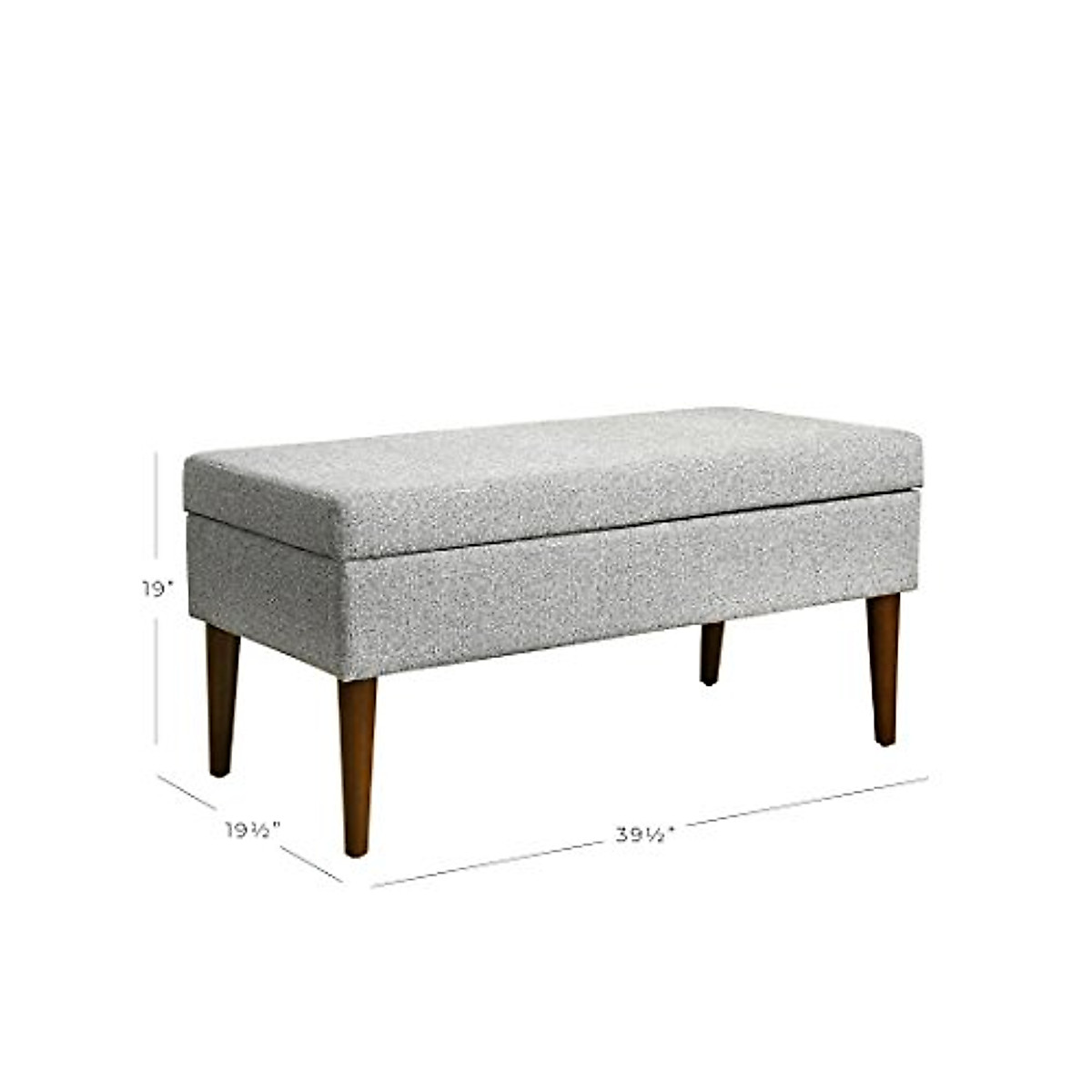 Spatial Order Home Decor | K8086-F2232 | Kaufmann Collection Modern Storage Ottoman Bench | Large Ottoman Bench with Storage for Living Room & Bedroom, Ash Grey