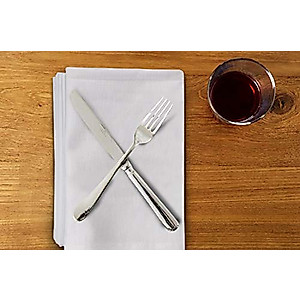 Urban Villa Dinner Cloth Napkins 100% Cotton Hotel Quality, Size 18x18 Inches, Set of 12, White