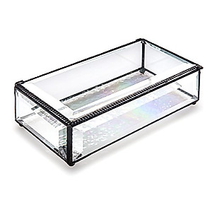J Devlin Box 830 Large Clear Beveled Glass Jewelry Keepsake Box Home Decor Display