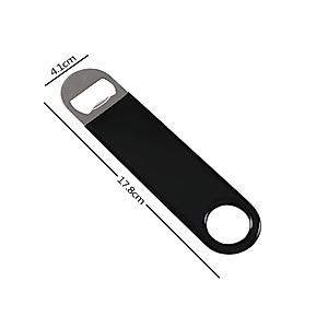 Morcte 12-Piece Black Stainless Steel Flat Bottle Opener, Beer Bottle Opener for Bar, Restaurant, Kitchen