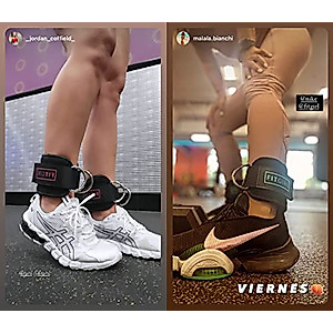 FITGIRL - Ankle Strap for Cable Machines and Resistance Bands, Work Out Cuff Attachment for Home & Gym, Booty Workouts - Kickbacks, Leg Extensions, Hip Abductors, for Women Only (Black)