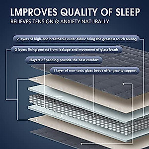 Topcee Weighted Blanket (20lbs 60"x80" Queen Size) Cooling Breathable Heavy Blanket Microfiber Material with Glass Beads Big Blanket for Adult All-season Summer Fall Winter Soft Thick Comfort Blanket