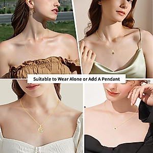 Jewlpire 18k Over Gold Chain Necklace for Women, 1.2mm Cable Chain Gold Chain Sturdy & Shiny Women's Chain Necklaces, 17 Inches