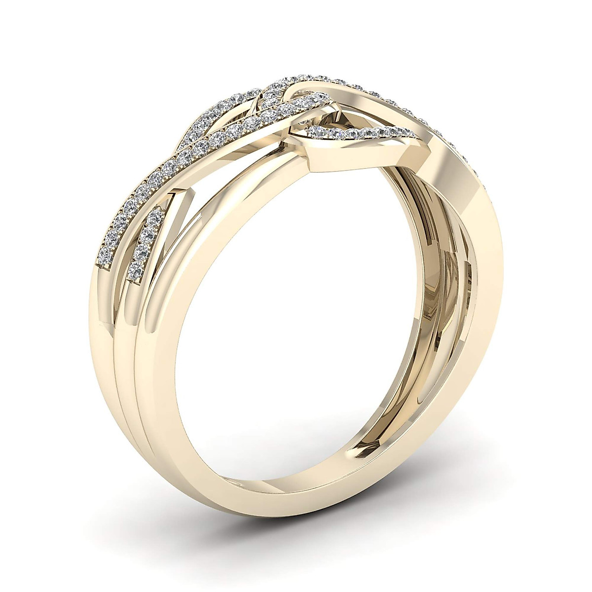 Diamond2Deal 10k Yellow Gold Diamond Engagement anniversary Ring Size 6 (0.15ct I2,H-I)