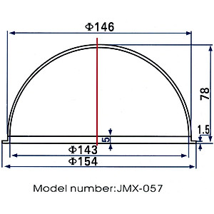 JMX Acrylic/PC Replacement Clear Camera Dome Cover Security Camera Housing Pet Dog Fence Window Skylight Window (5.7 Inches, Transparent)